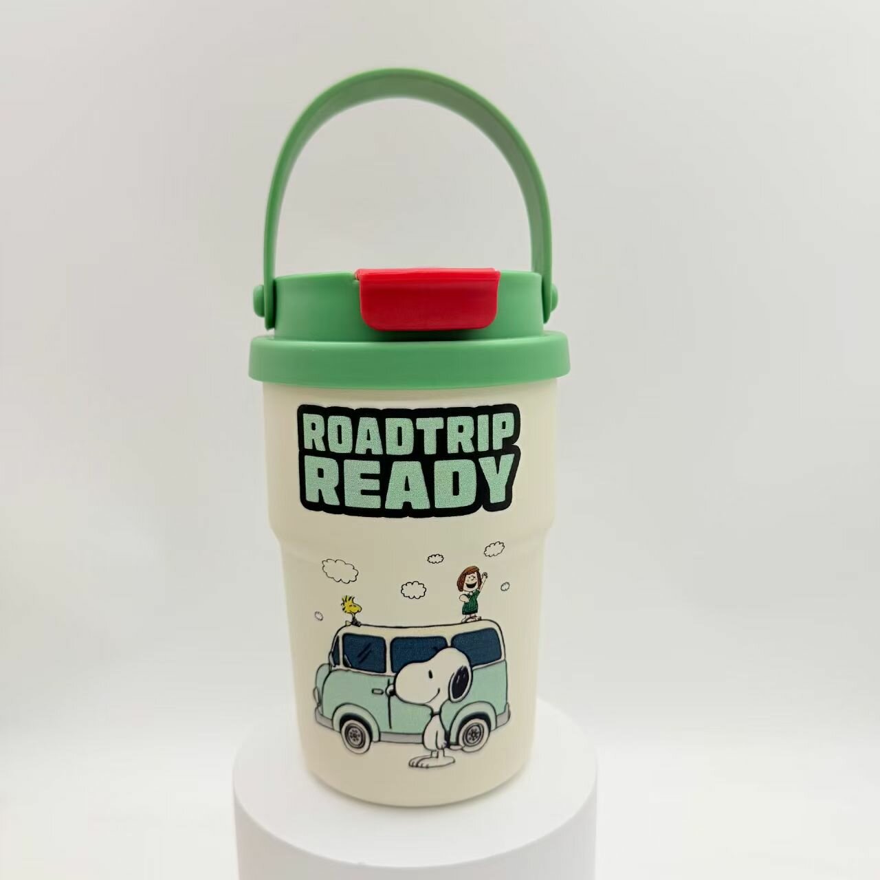 Стильная термокружка Starbucks Snoopy из нержавеющей стали с удобной ручкой для переноски. Объем 550 мл.