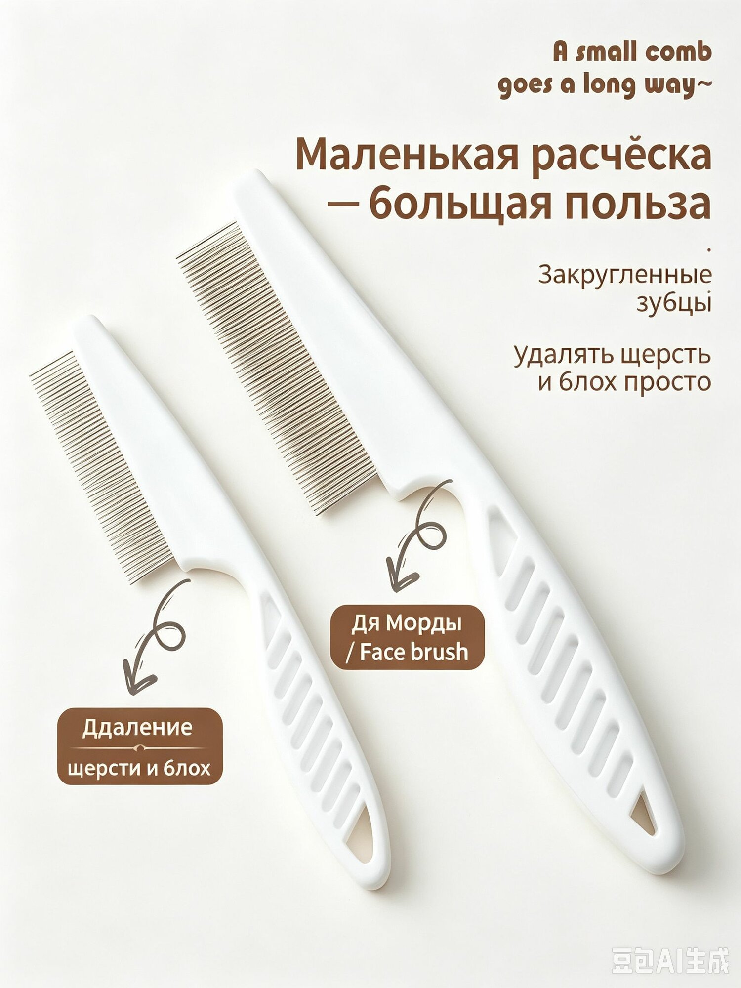 Ребень для вычесывания блох и шерсти у кошек и собак, частый металлический, для ухода за шерстью