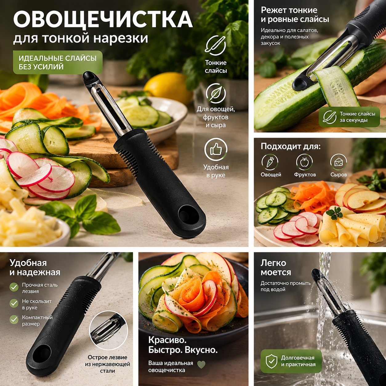 Овощечистка, нож для овощей и фруктов, вертикальная