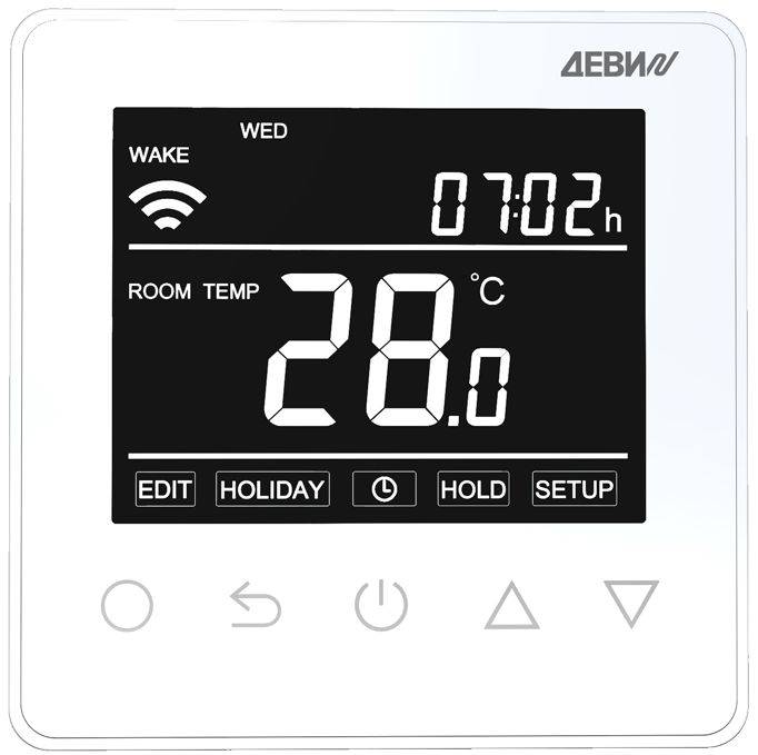 Терморегулятор деви Prime c Wi-Fi, с комбинацией датчиков, белый, 16А