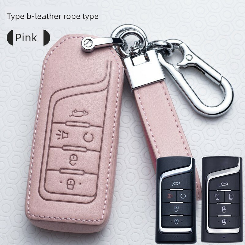 Ключевой брелок GAC B-Style с кожаным ремешком, розовый для моделей GS4, GS8, M6 Pro, GS3, GS5, GA4, Aion S Plus