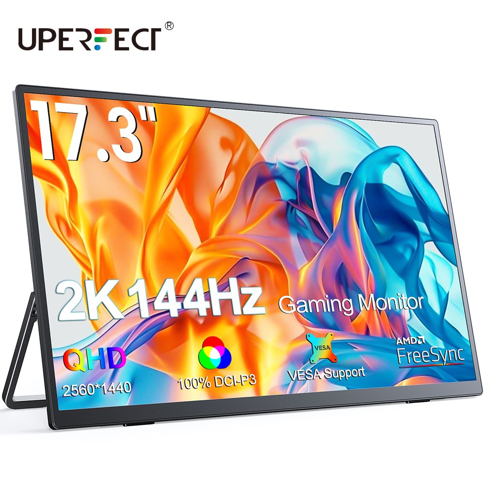 UPERFECT 17.3" Монитор портативный игровой Ugame J19 2K, 2560x1440, 144Hz, IPS (UgameJ19), IPS, 2560x1440 2K, 144 Гц, темно-серый