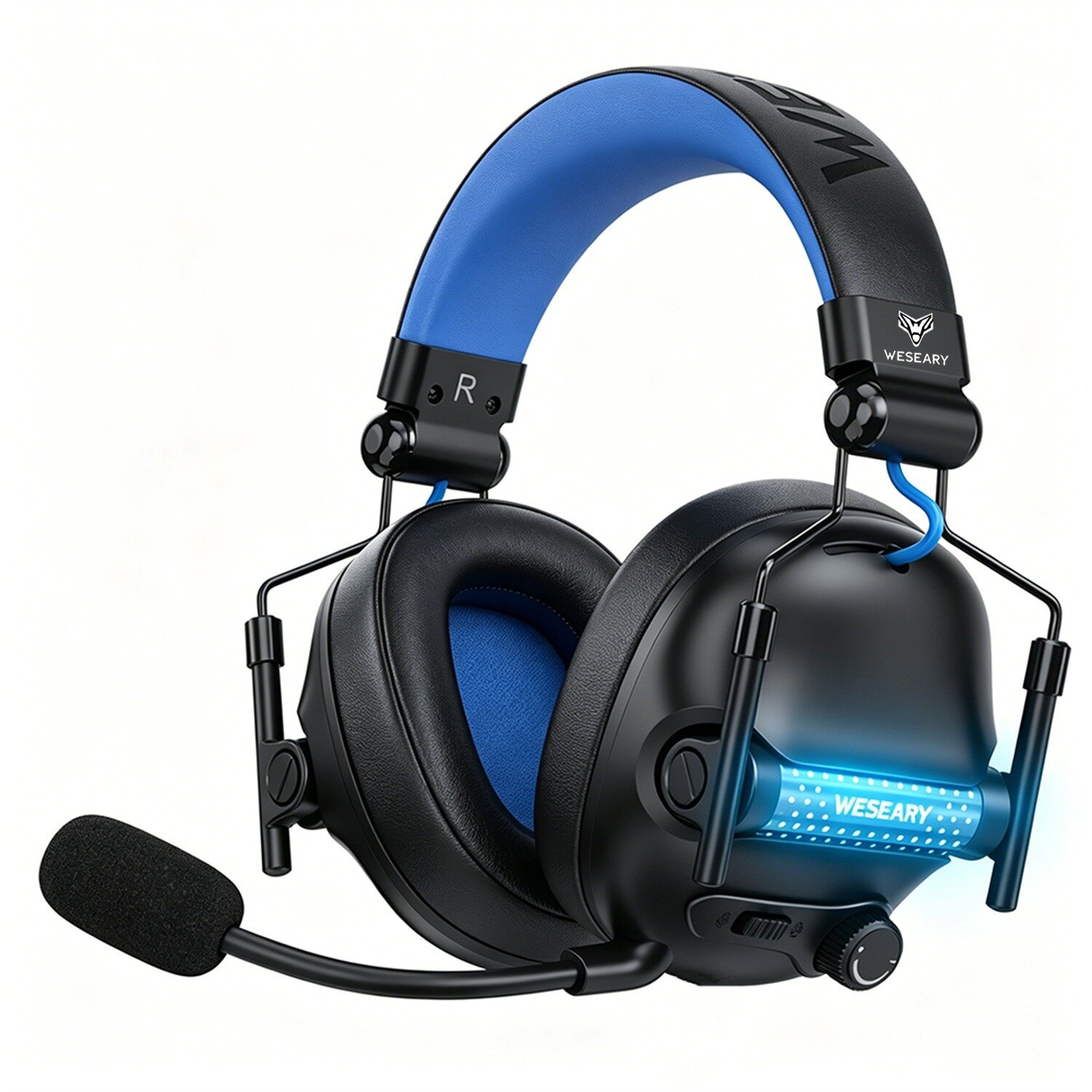 Наушники беспроводные игровые WESEARY WG2 с микрофоном ENC, 2.4G, Bluetooth 5.4, 7.1, RGB, 50 мм
