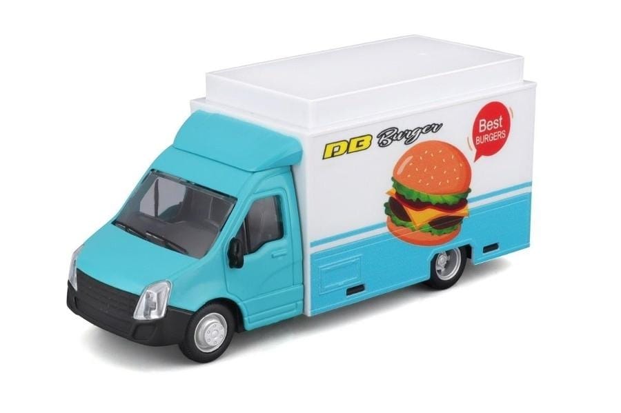 Игрушечная машинка Bburago Municipal Vehicles Mobile Food Truck, синий, 14 см