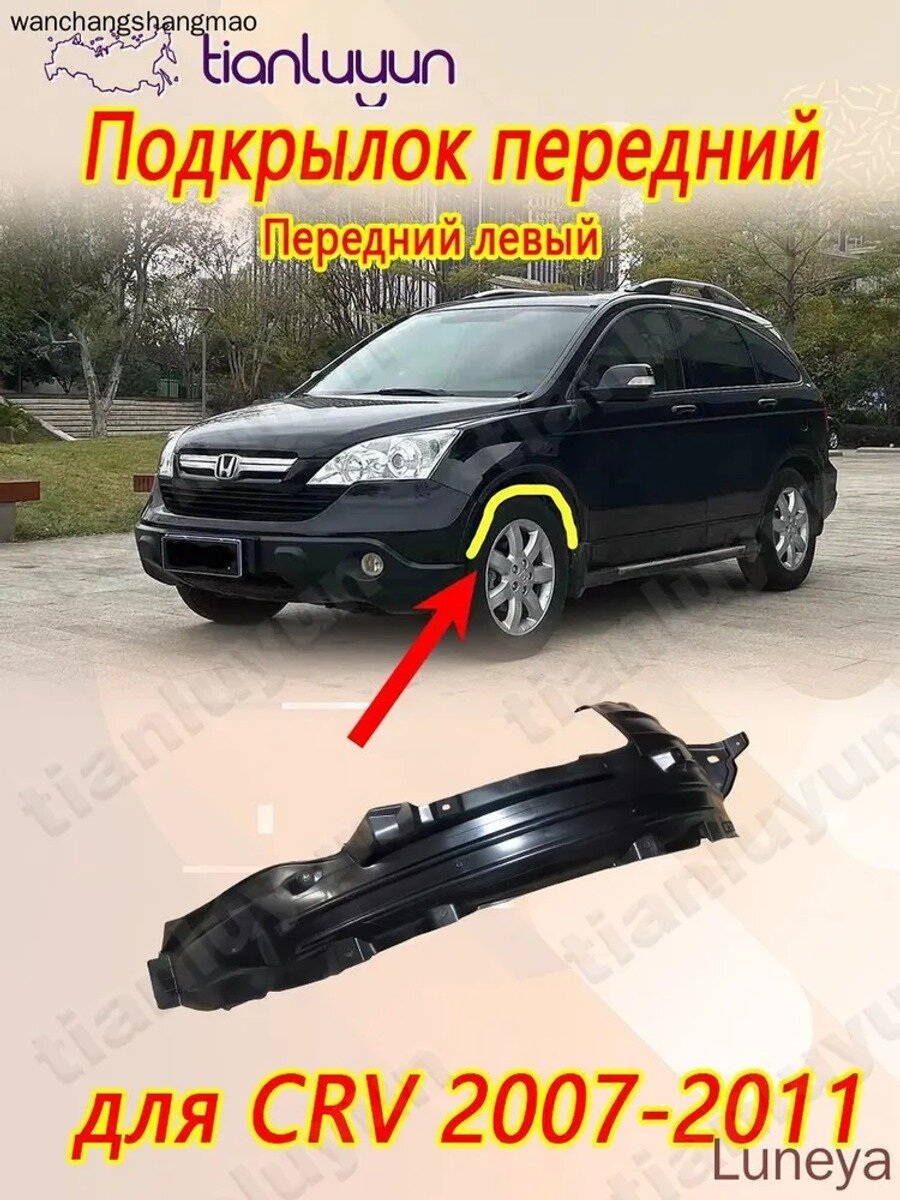 Передние подкрылки 2007-2011, комплект левый и правый, 2 шт. черные