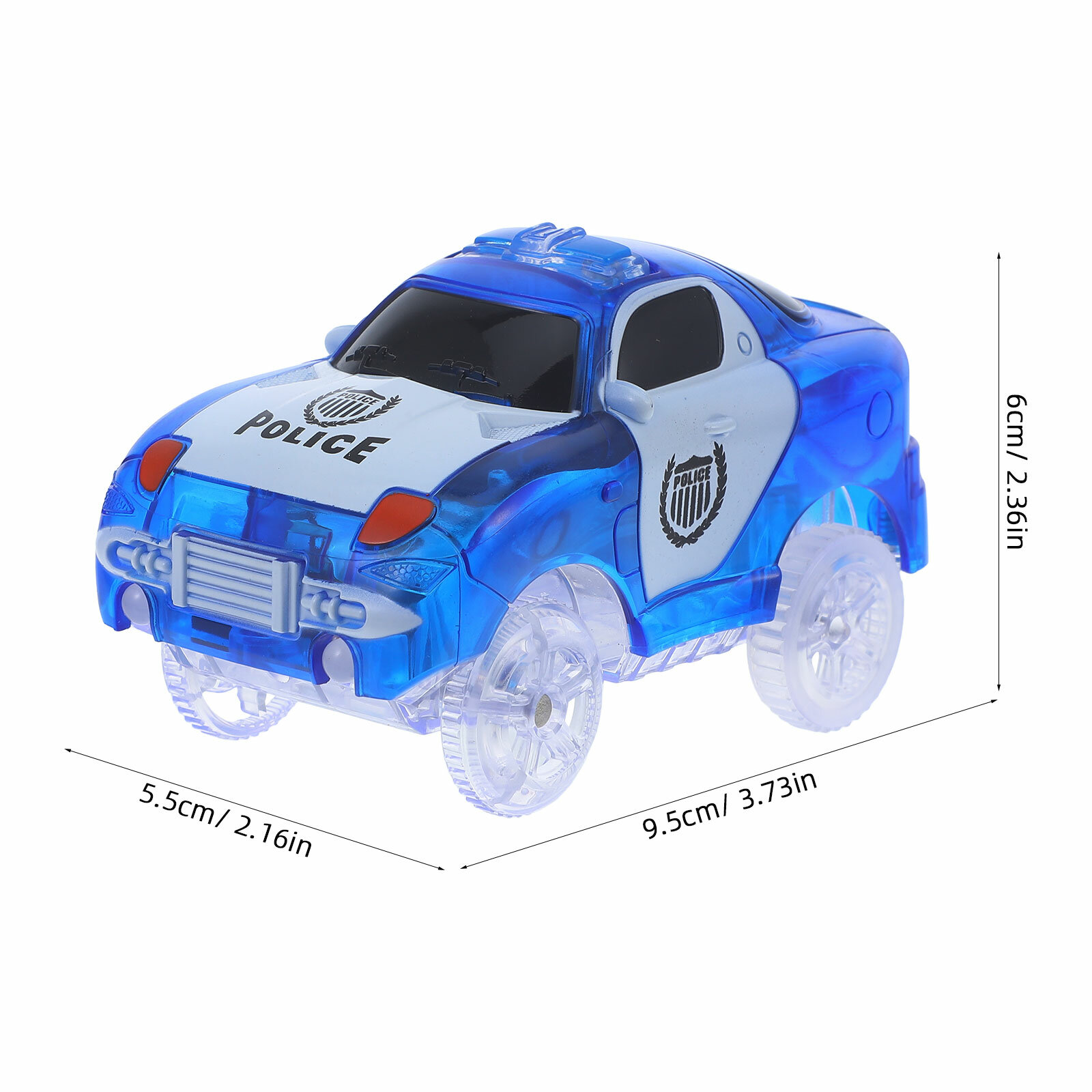 Светящийся Автомобиль Набор Трек Для Игрушечных Автомобилей Совместимый С Большинством Треков Габариты 9.50X5.50X6.00Cm