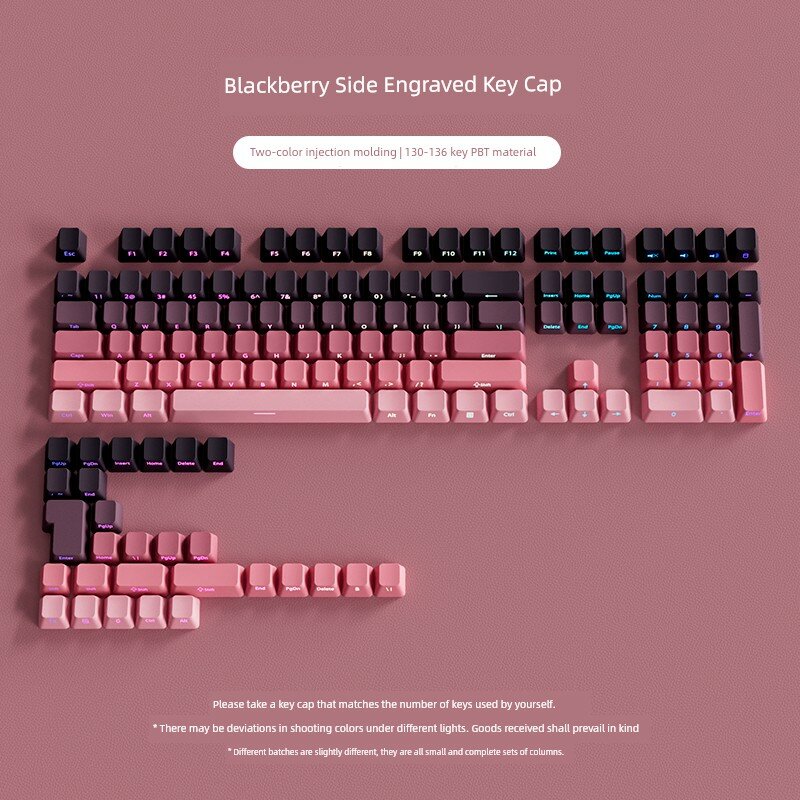 Высота OEM PBT светодиодные градиентные клавиши с боковым рисунком «Черника» 130+ клавиш