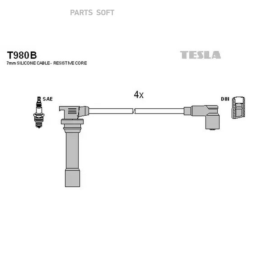 TESLA T980B к-кт проводов!\ Mazda 323 1.5i 94-98