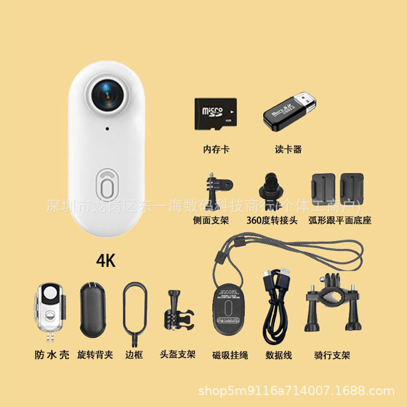 Портативная 4K Action Camera белого цвета премиум с 32ГБ картой памяти и карт-ридером для влога