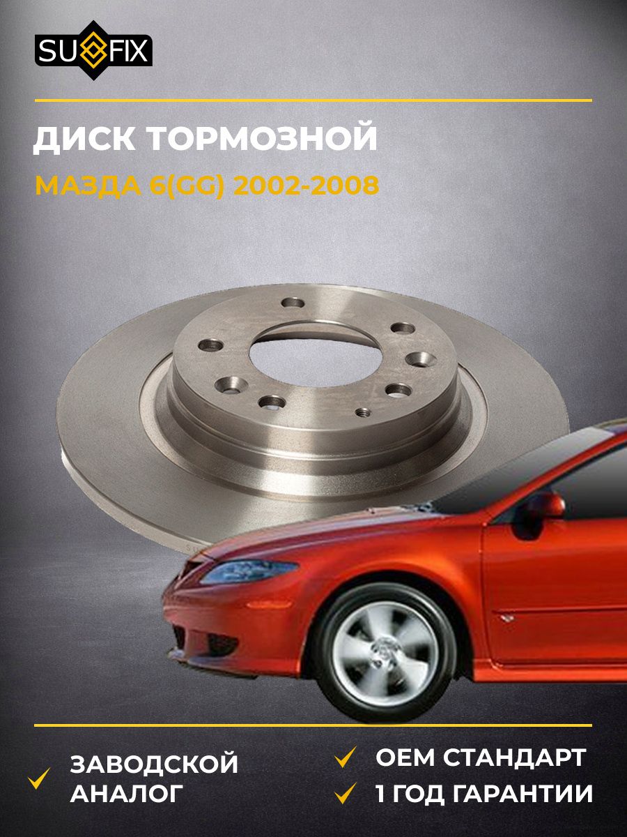 Диск тормозной невентилируемый задний SUFIX FX1172 Мазда 6 Mazda 6 2002-2008