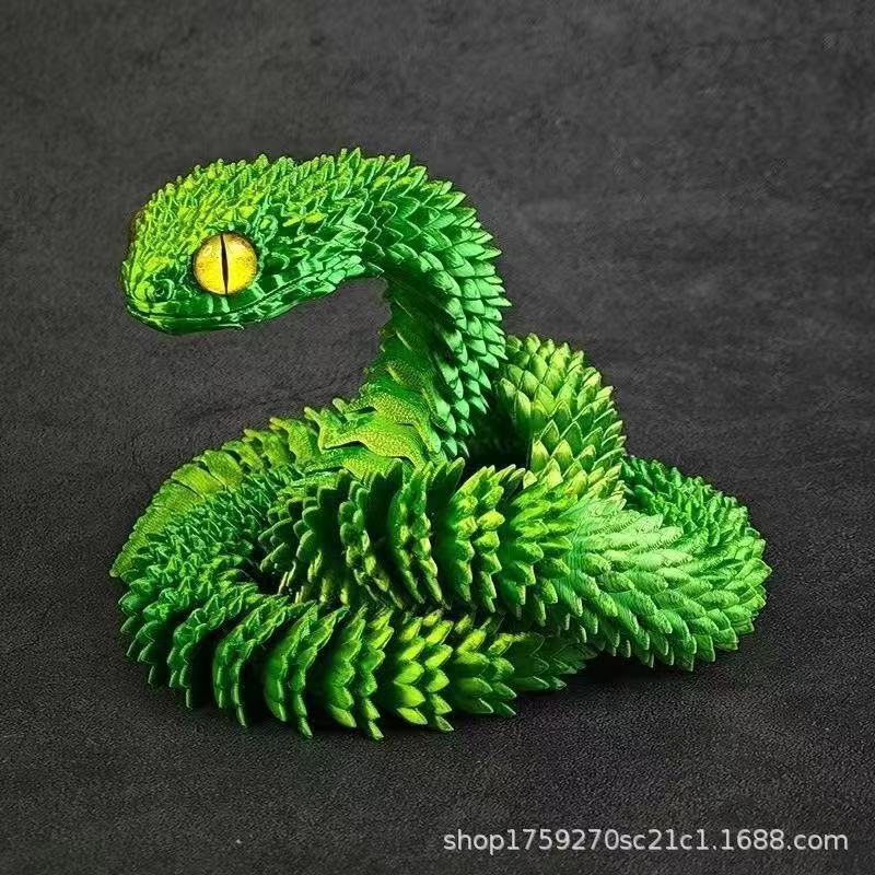 Новая модель змеи-гадюки, 3D-печатная, полностью подвижная, реалистичная модель животного, настольное украшение, детская игрушка.