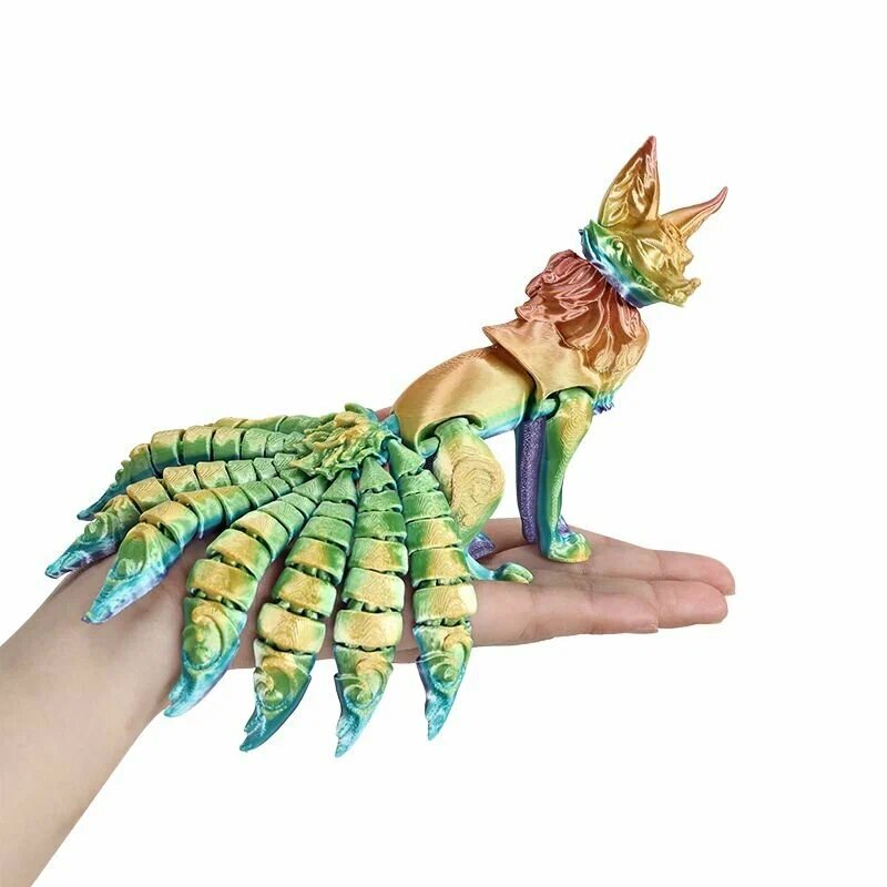 Подвижная шарнирная игрушка 3D принтере девятихвостая лиса 9.5cm
