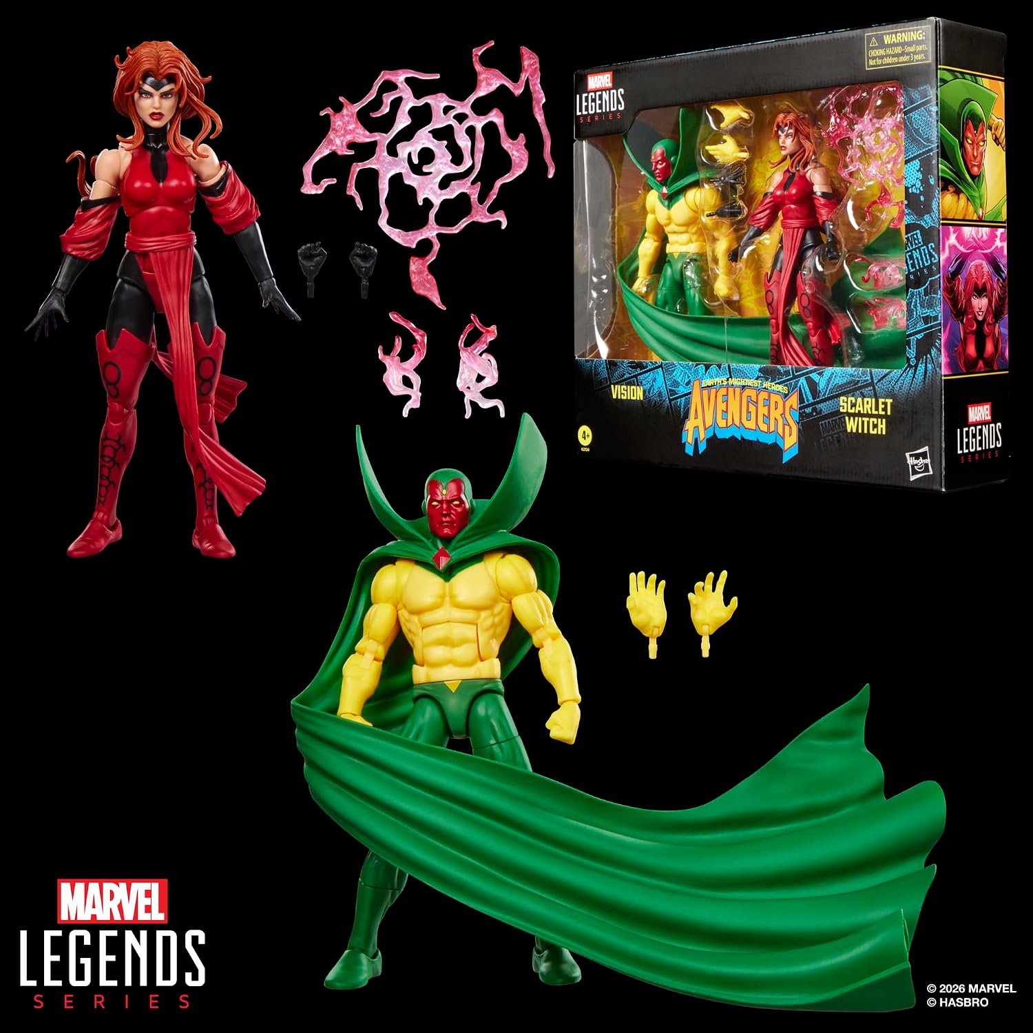 Фигурки Hasbro Marvel Legends Series Vision Scarlet Witch Avengers: The Crossing Comics Collectible 6-Inch Action Figures