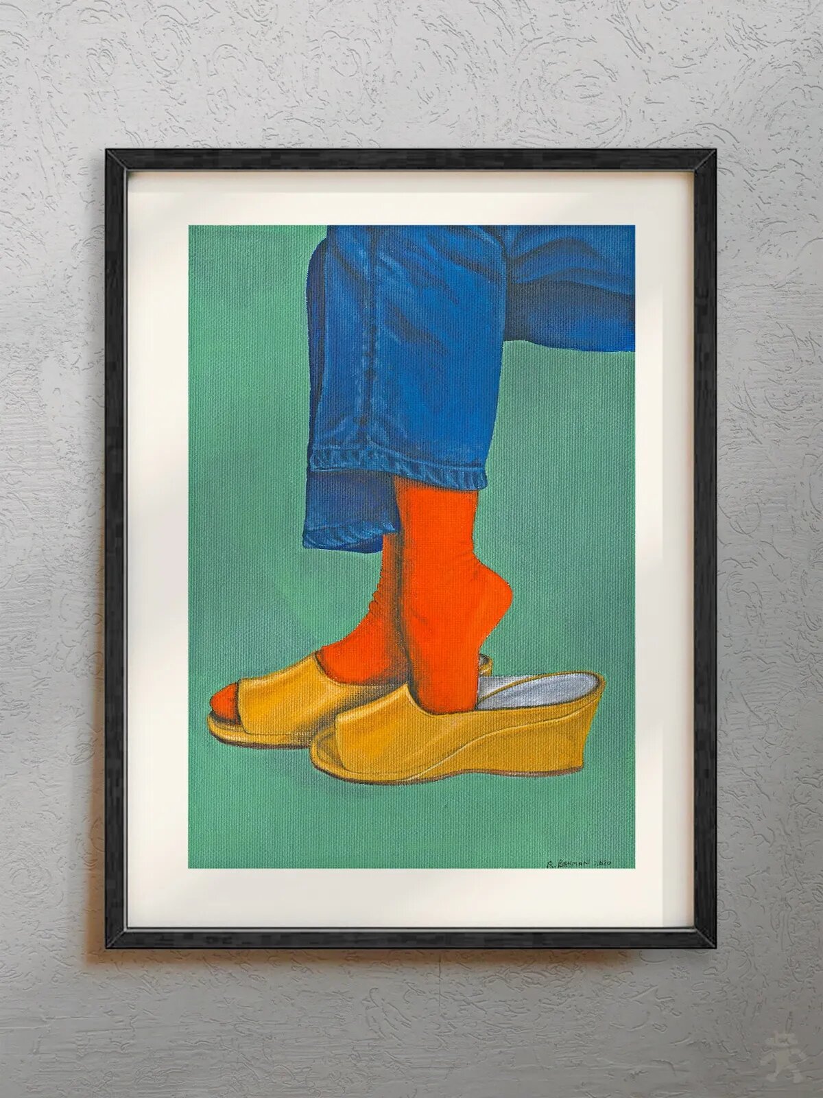 Интерьерный постер "Heels with socks" в стиле pinterest, формата 30x40 см.