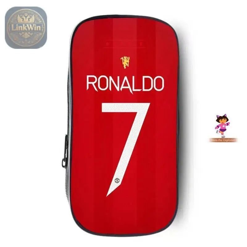 Пенал школьный (Криштиану Роналду) (Cristiano Ronaldo), холщовый, на молнии, с принтом, для начальной и средней школы, подарок мальчику