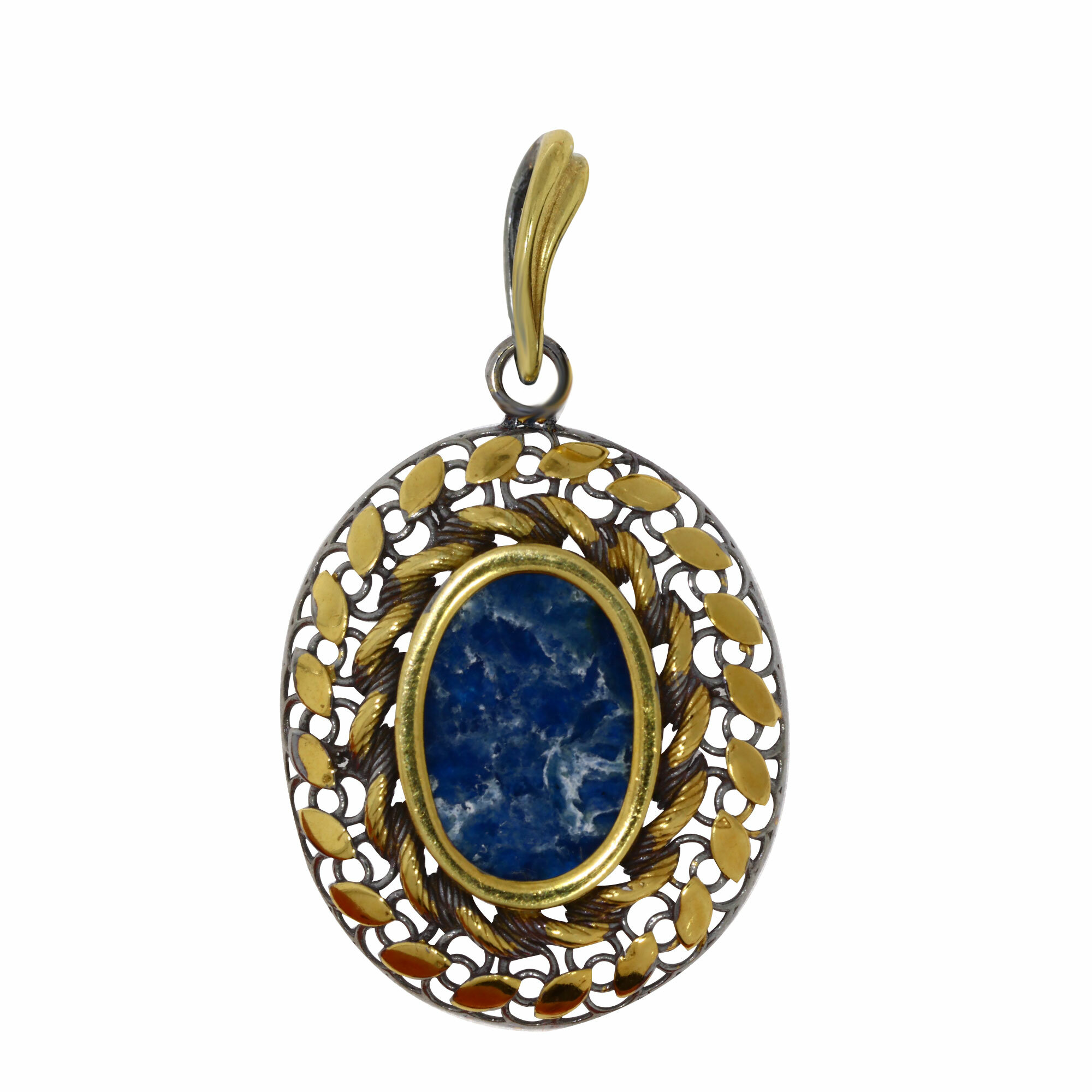 Подвеска Diamant online, серебро, 925 проба, золочение, янтарь