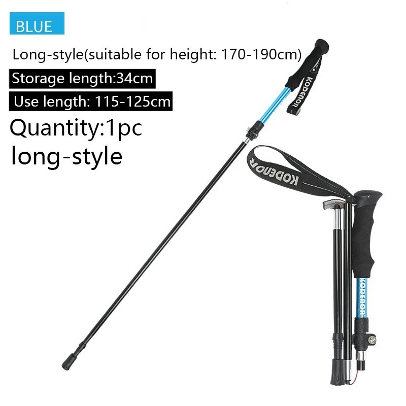 Складные трекинговые палки Blue, 115-125см, 1pc