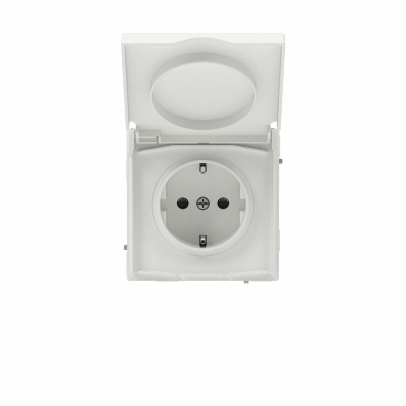 Розетка силовая KANT IP44 2P+E защ. шторки с крышкой бел. песок DKC 7010013