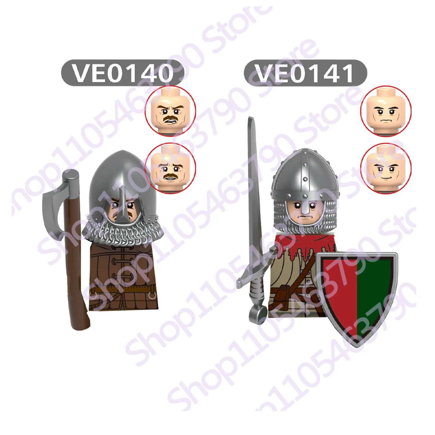 Конструктор MOC Средневековый воин VE0140 VE0141