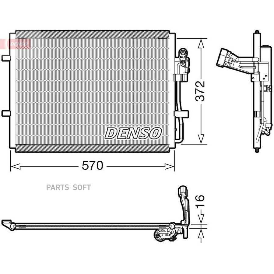 DCN44016_Радиатор кондиционера от официального дистрибьютора, DENSO, артикул DCN44016