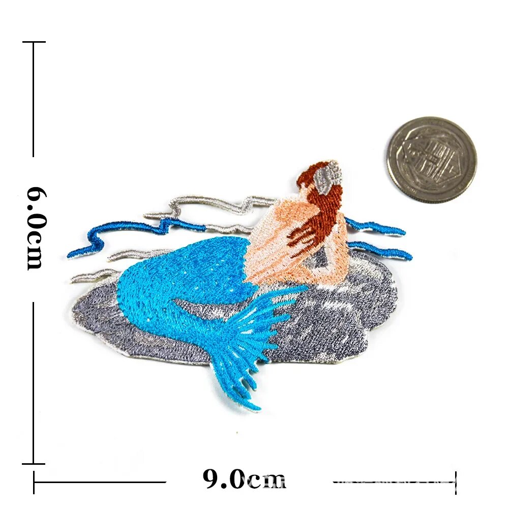 Нашивки с вышивкой принцессы-русалки 2 шт. 2PC Mermaid 04
