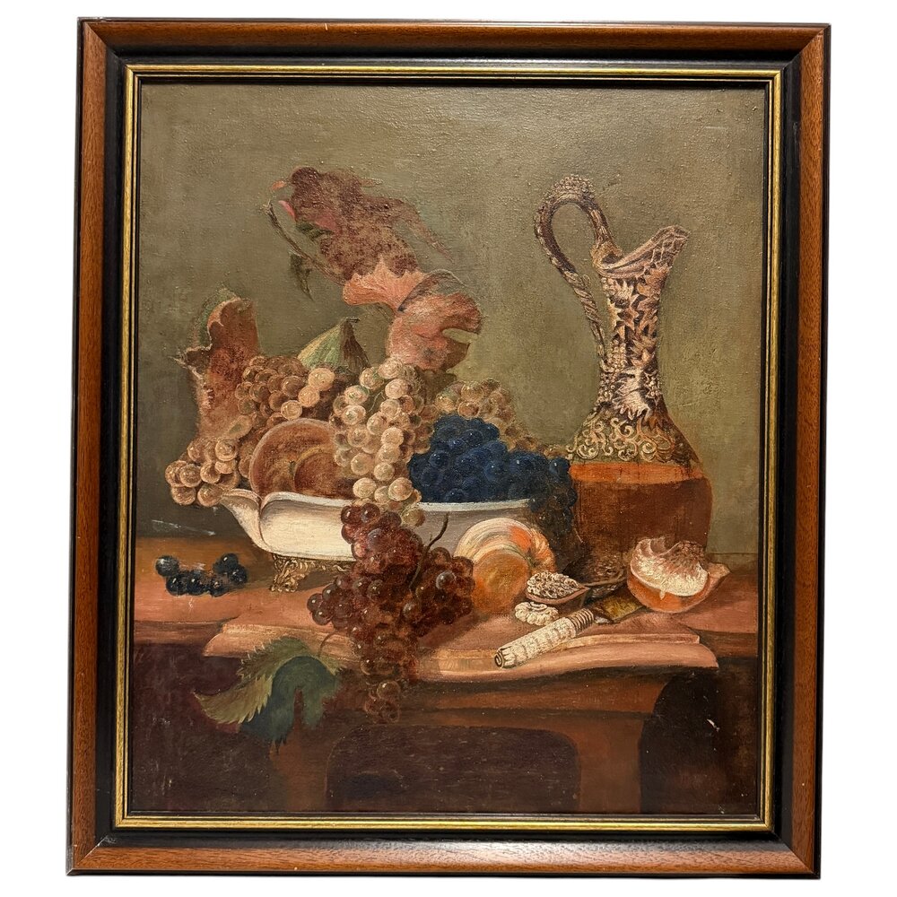 Картина "Натюрморт с фруктами и кувшином" 1920-1940 гг. Худ. неизвестен, Европа
