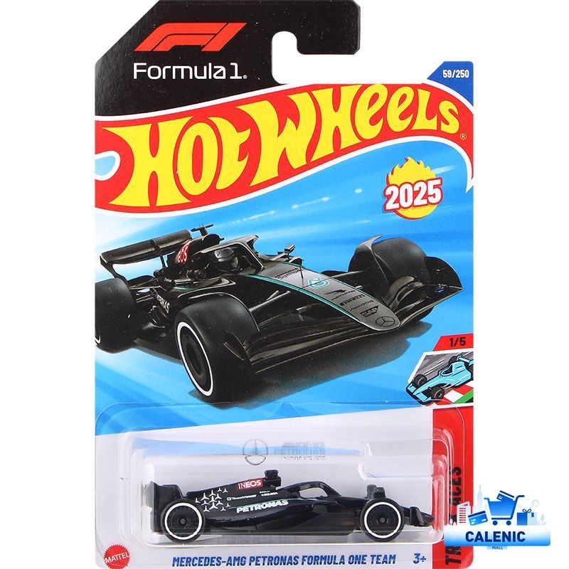 Коллекционная модель Hot Wheels 1:64 Mercedes-AMG Petronas F1 Team 2025 (лимитированная серия, премиум-качество)