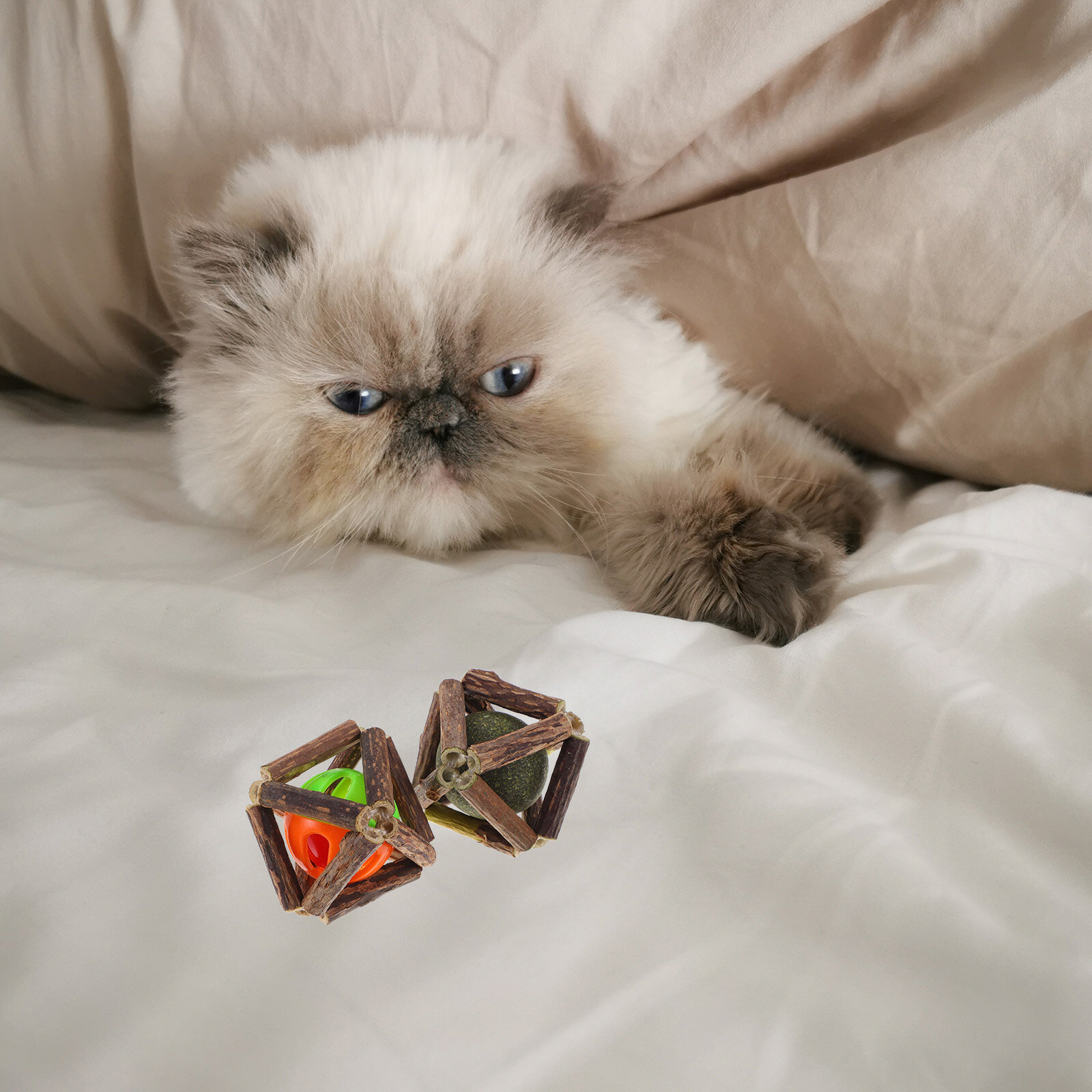 2 Шт Игрушка Для Кошек Из Актинидии Успокаивающая Более 6x6Cm