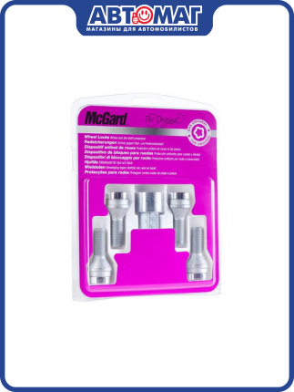Секретные болты McGard на колеса 4шт. (болты, М12*1.5, длина резьбовой части: 22,1 мм, размер ключа: 17 мм),27204 SU