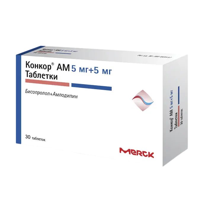 Конкор АМ таблетки 5 мг+5 мг 30 шт