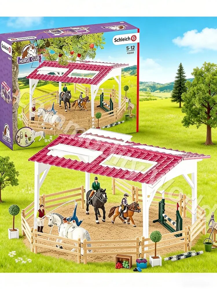Фигурки Schleich Horse Club - Игровой набор Школа верховой езды с лошадьми и всадниками - Шляйх Лошади -42389