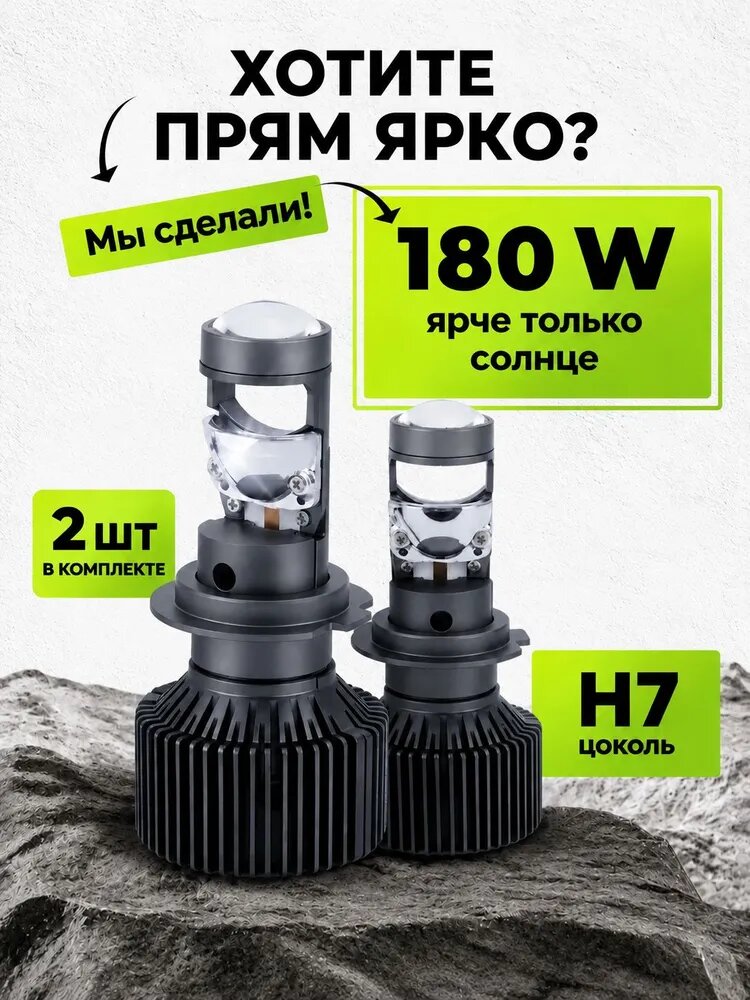 Мини линзы H7 Светодиодные лампы LED автомобильные H7 лед мини линзы 037-LED