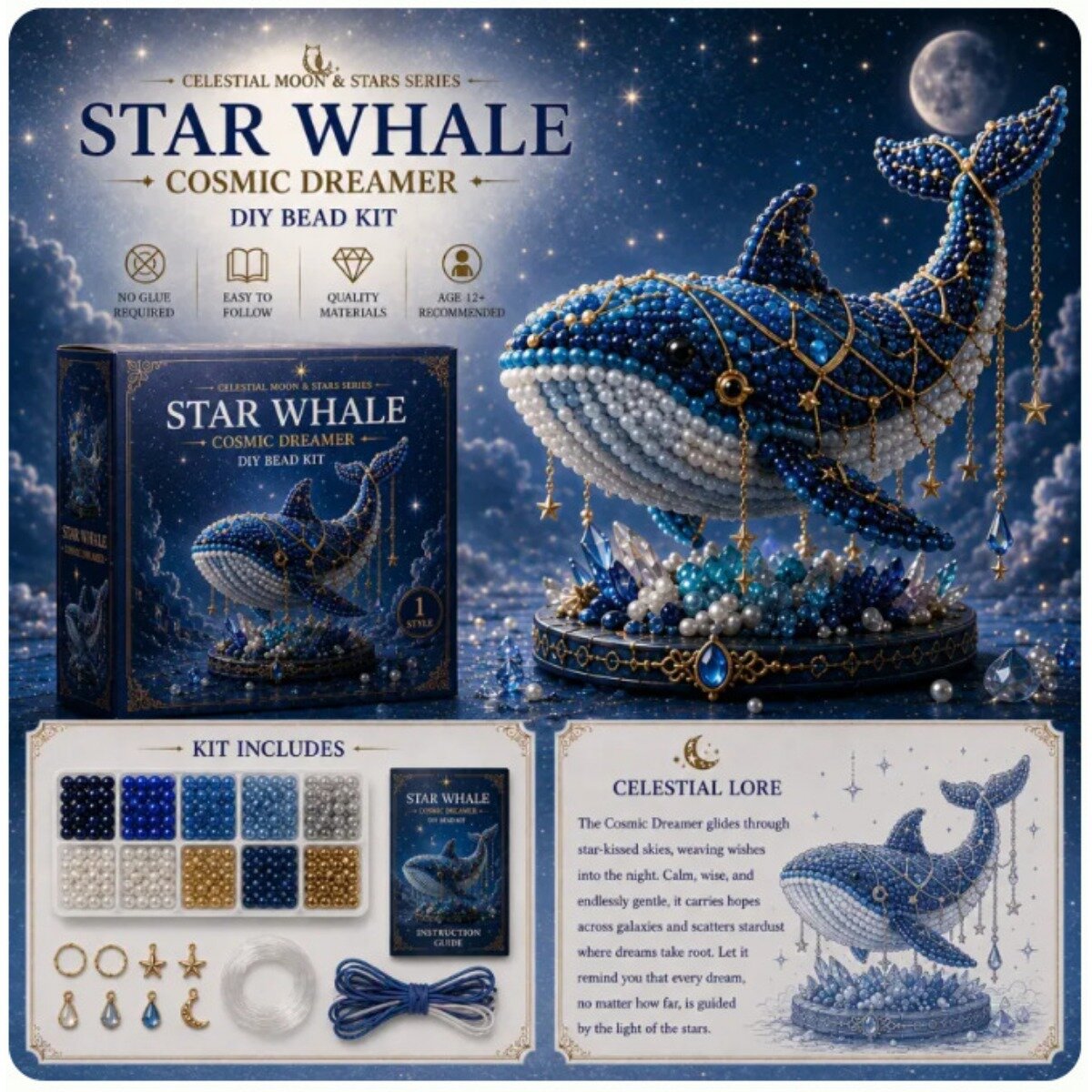 Новый трансграничный Moon Cat Luna Guardian DIY Bead Kit Луна со звездами