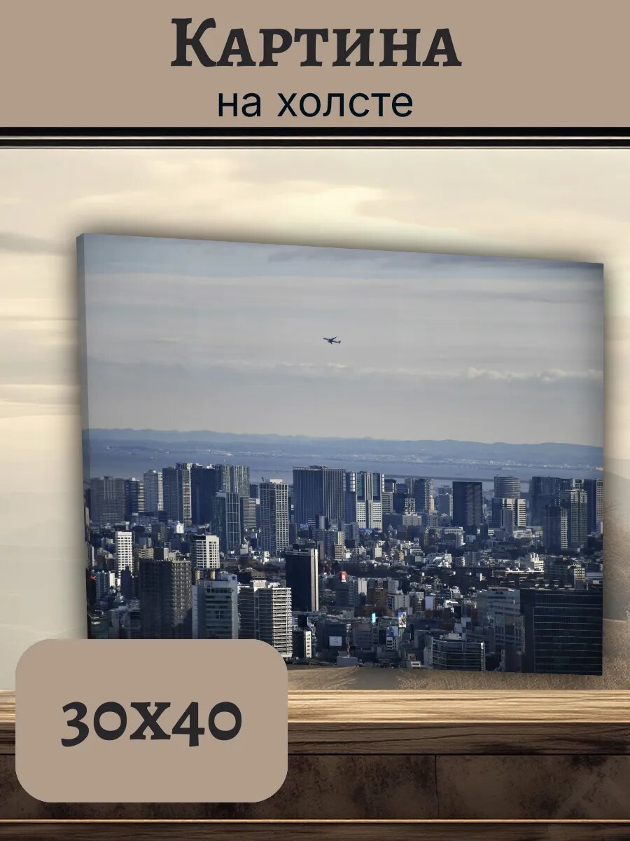 Картина Япония Japan 30x40 Токио небоскребы