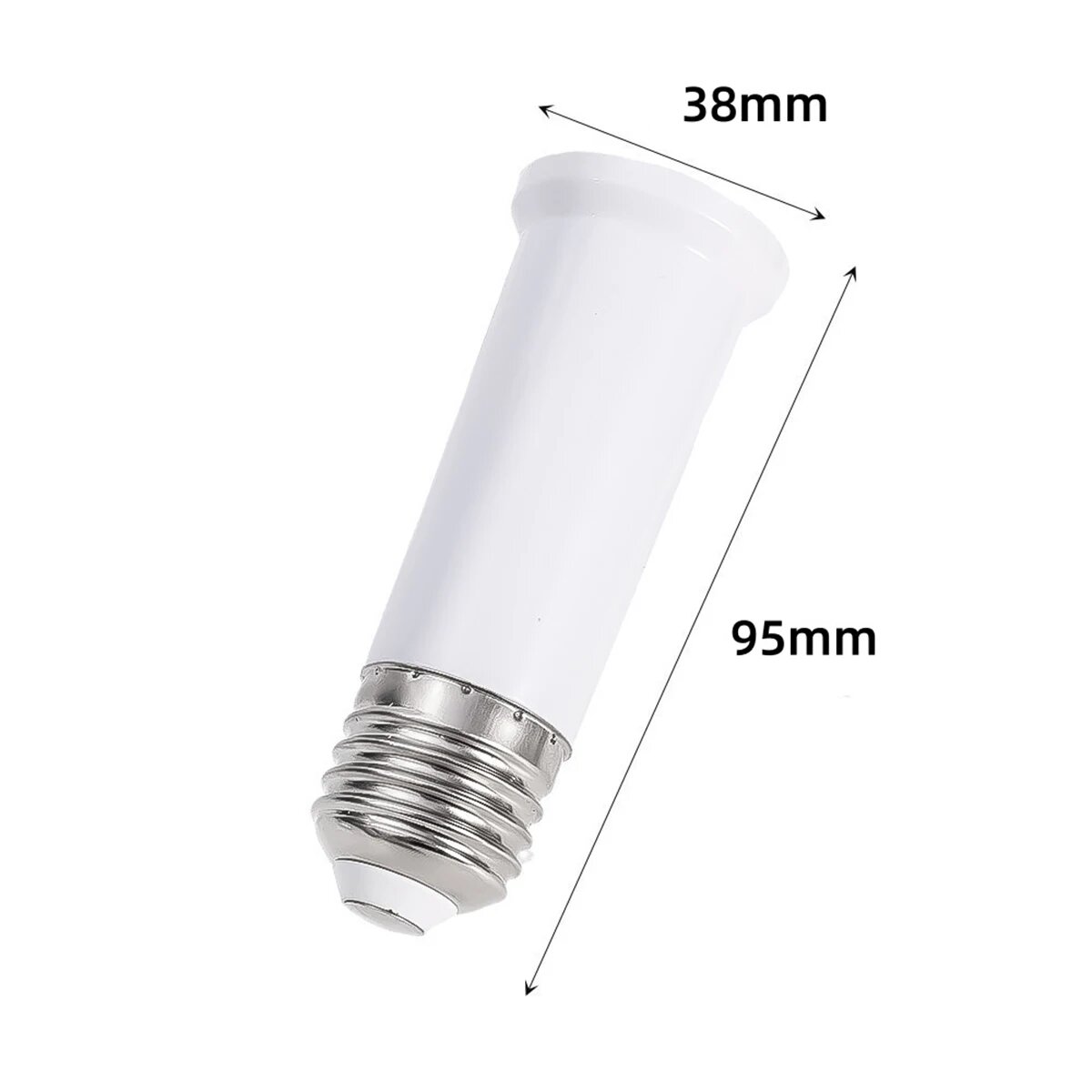 Адаптер-переходник для ламп E27 на E27 белый 220В 95mm