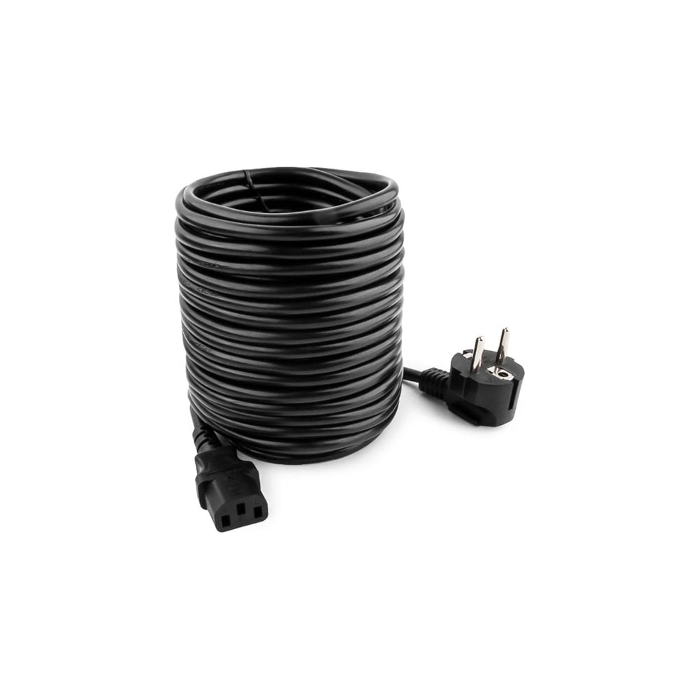 Кабель питания Cablexpert Schuko-C13, VDE, 3х0.75мм2, 10А, с заземлением, 10м, черный, пакет PC-186-VDE-10M