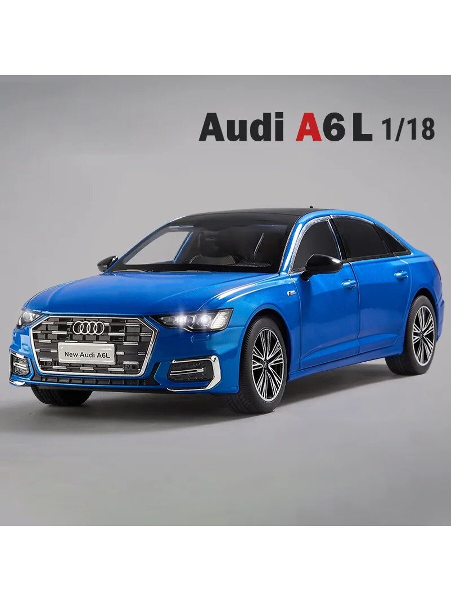 1:18 Audi A6L, Модель из сплав, со звуком и светом, Детские игрушечные машинки, Настольные украшения