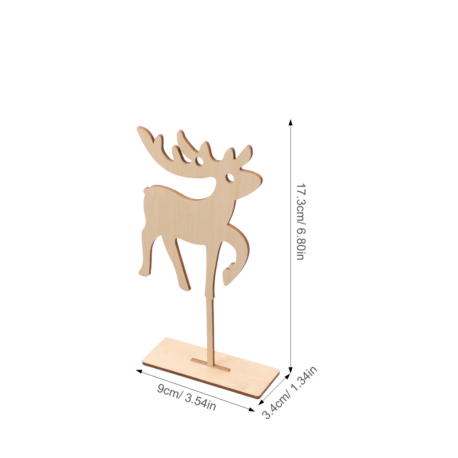 6 Штук Деревянные Подвески Для Елки В Форме Оленей Christmas Decor 17.30X9.00X3.40Cm