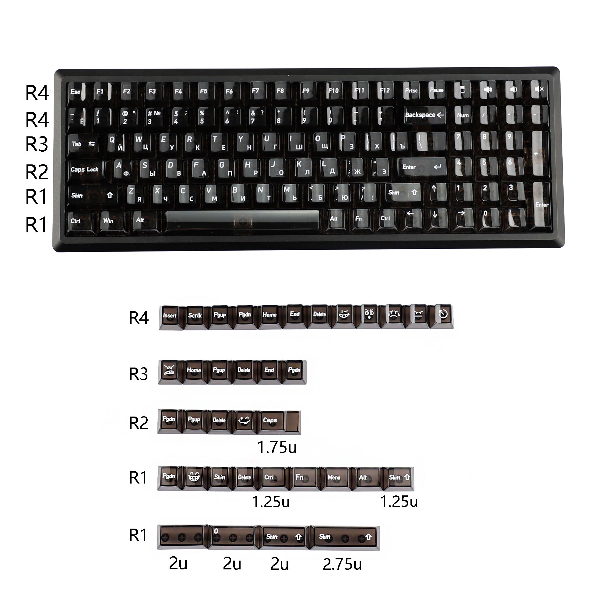 YMDK 136 клавиш Cherry Profile, Black Russian