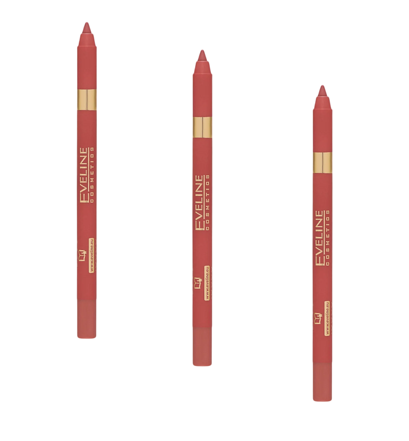 Карандаш Eveline для губ гелевый , водостойкий, Матовый 02-Pinkish Серии Variete Gel Lipliner Pencil 3шт