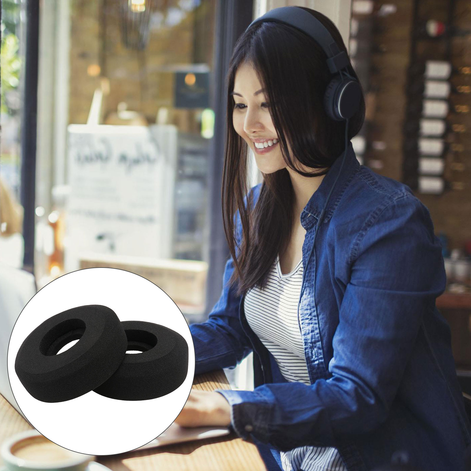 Набор черных амбушюр из поролона для наушников grado ps1000 gs1000