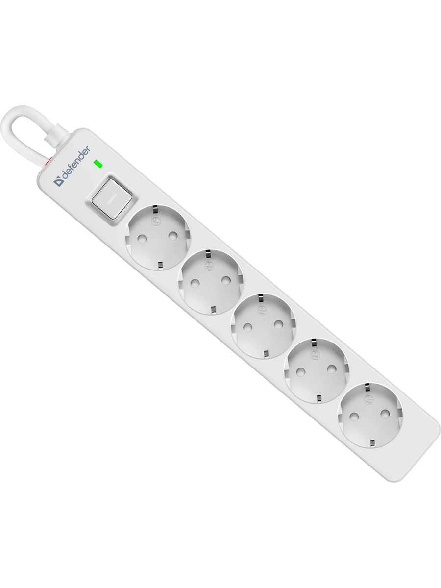 Сетевой фильтр DEF ENDER DFS 135 white (5м, 5 розеток) (99432)