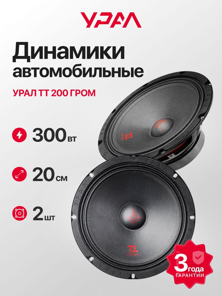 Колонки 20 см автомобильные Урал ТТ 200 Гром