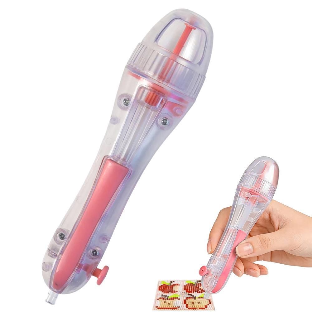 Автоматическая ручка для вышивания бисером Pink pin bean pen нажимного типа