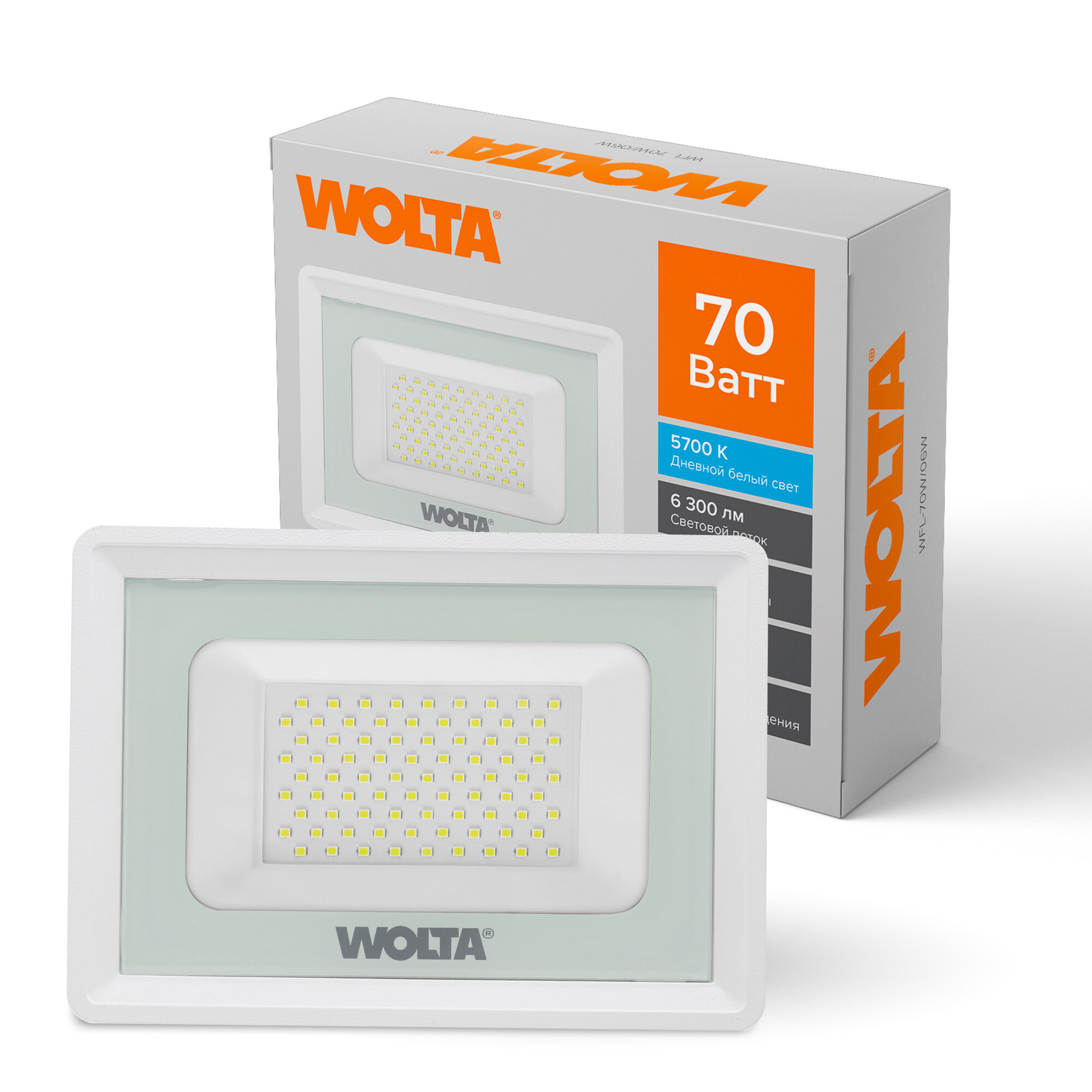 Wolta Светодиодный прожектор 70Вт 5700К IP65 6300лм белый WFL-70W/06W