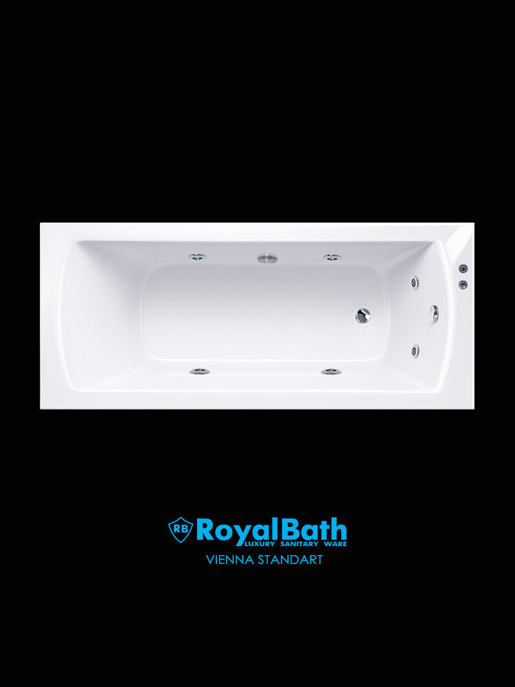 Гидромассажная ванна прямоугольная Royal Bath VIENNA STANDART 180x80x63