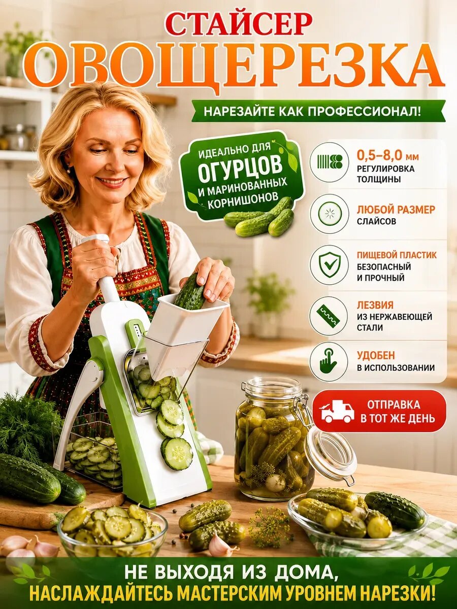 Ручная многофункциональная овощерезка для огурцов