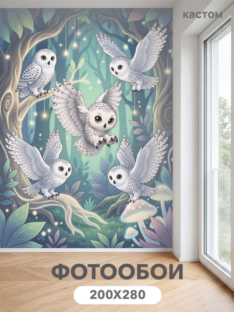 Фотообои на стену флизелиновые 3d Сова 200х270 см