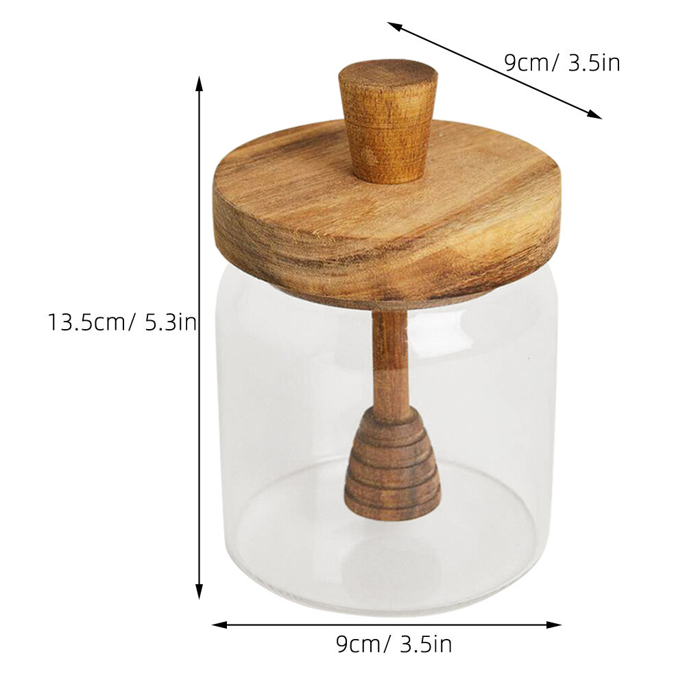 Прозрачный Стеклянный Диспенсер Для Мёда С Широкой Горловиной 13.50X9.00X9.00Cm