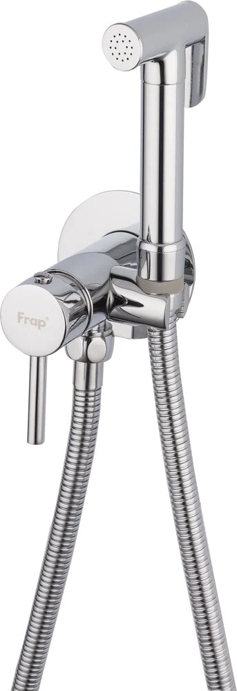 Гигиенический душ Frap F7505-2 встраиваемый, скрытого монтажа, со смесителем, хром, глянцевый, латунь, рычажный, смеситель для биде